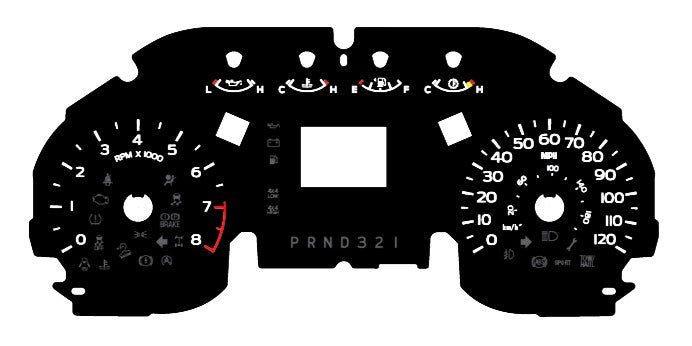 2015-2022 FORD F150 PRND321 8K TACH – Faceplates USA